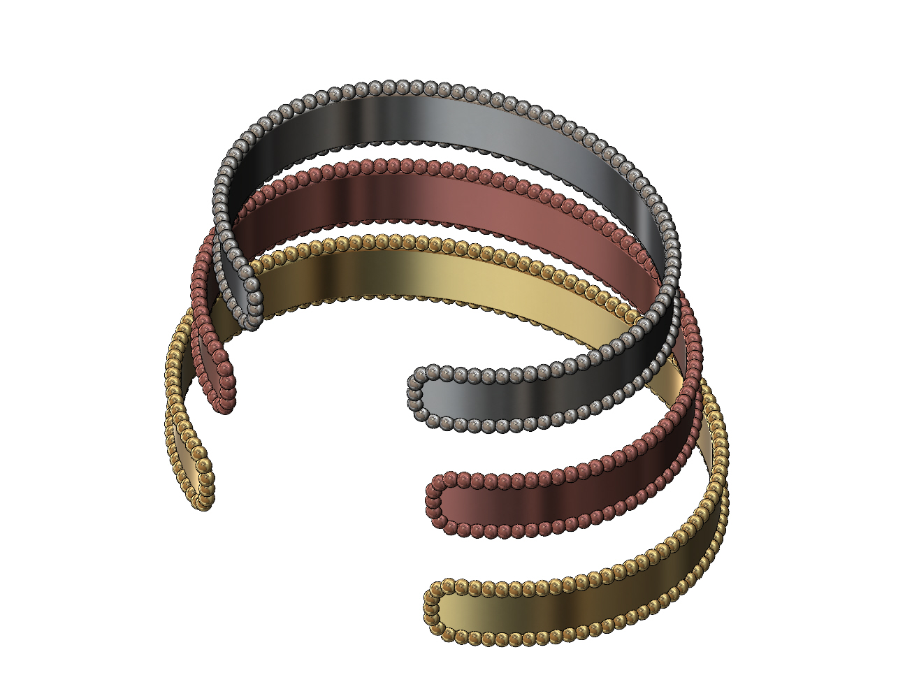 STL file Simple beaded 10mm cuff bracelet 3D print model 💫 ・3D printing ...