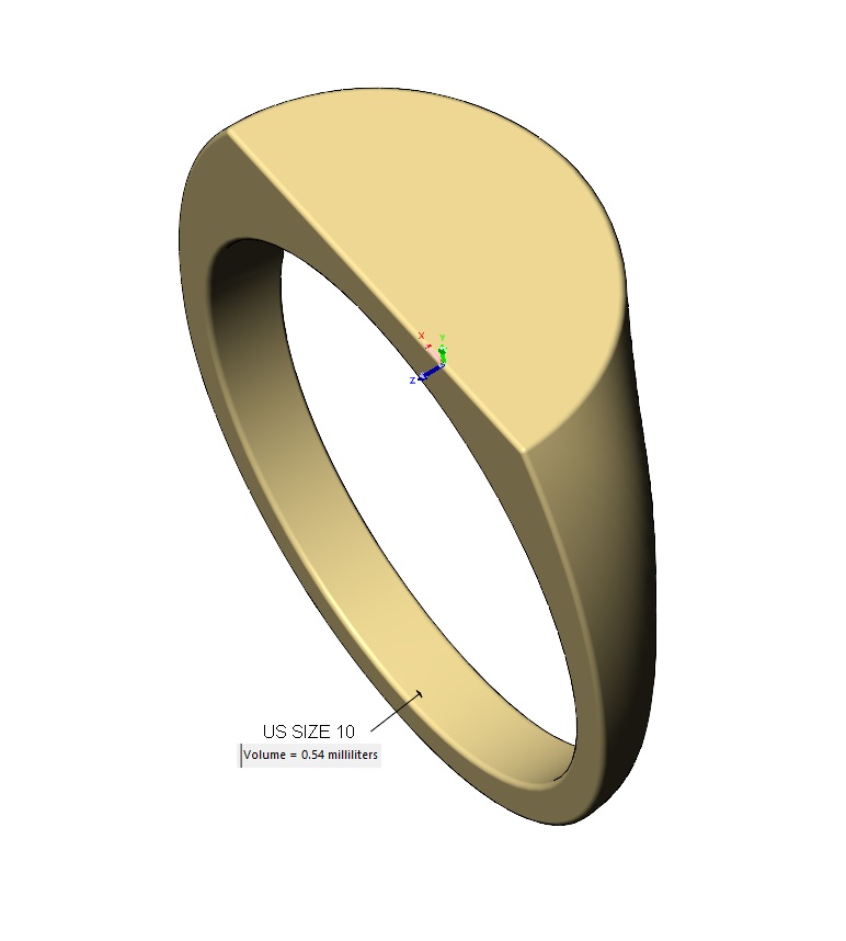 STL file Half round signet ring US sizes 5to10 3D print model 💍 (3MF ...