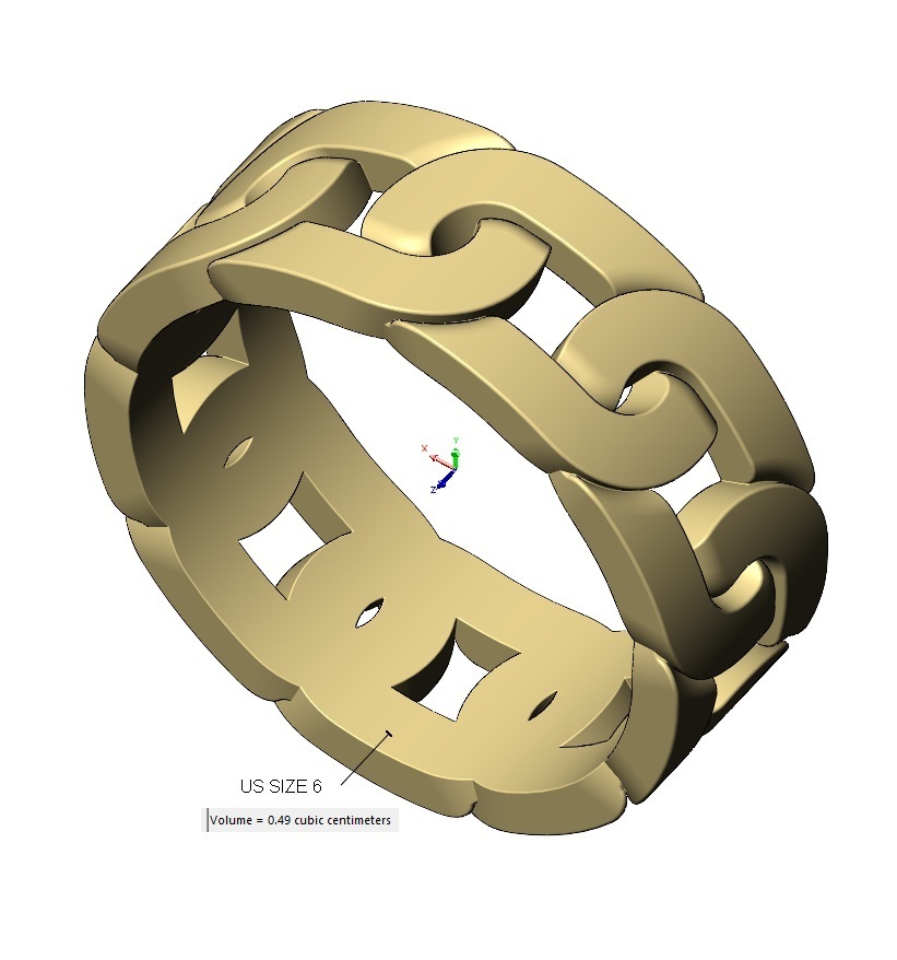 STL file Overlapping chain link ring US size 6to10 3D print model 🔗 ...