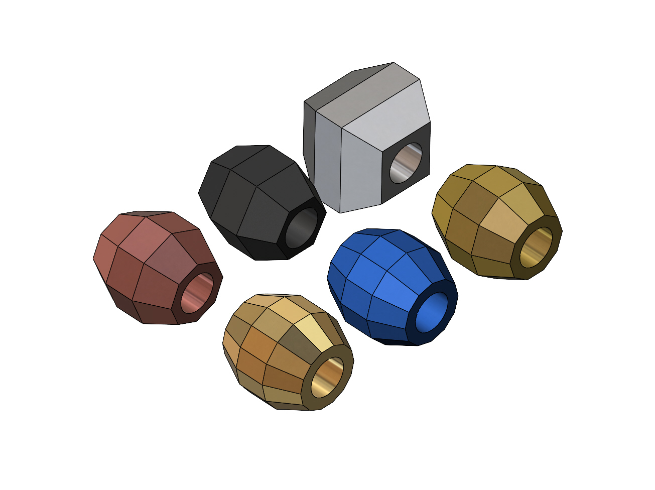 STL file Geometric faceted beads and charms 3D print model 💍・3D printer ...