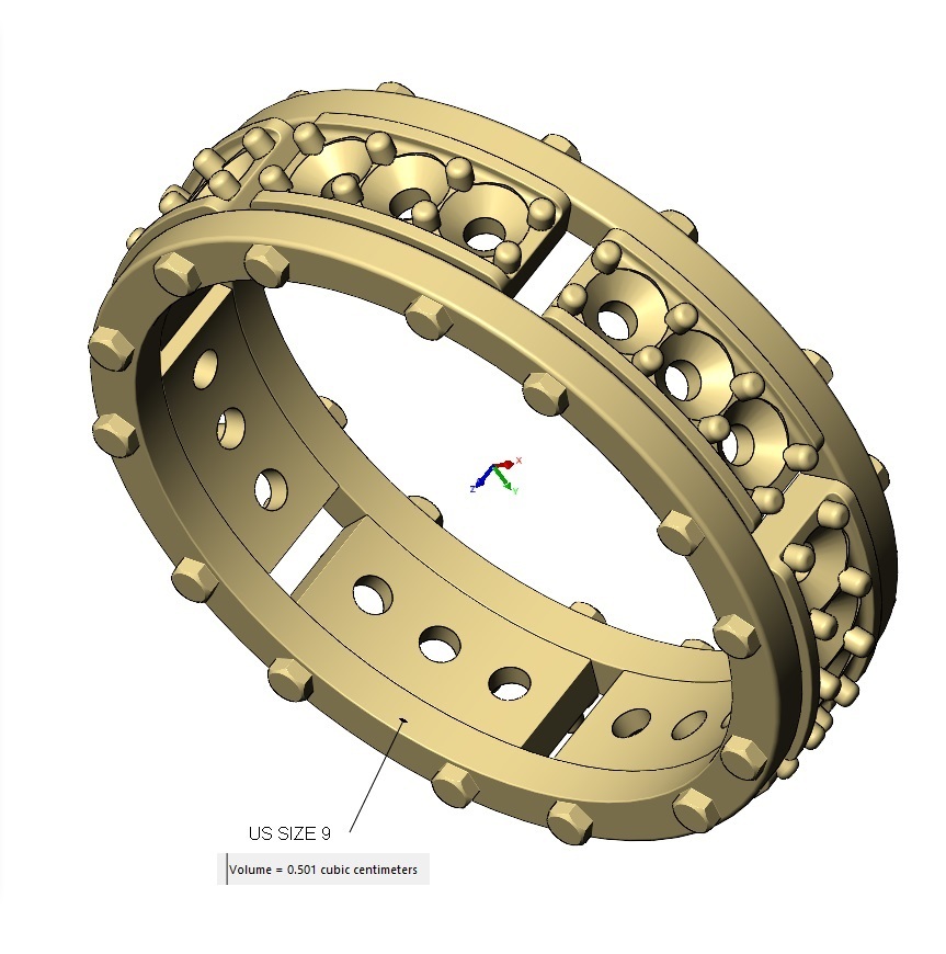 STL file Mechanical bolt head motif diamond band 3D print model 🔩 (3MF ...