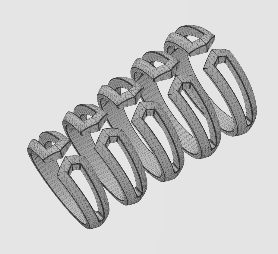 STL file Open work triangular fashion ring US sizes 5to9 3D print model ...