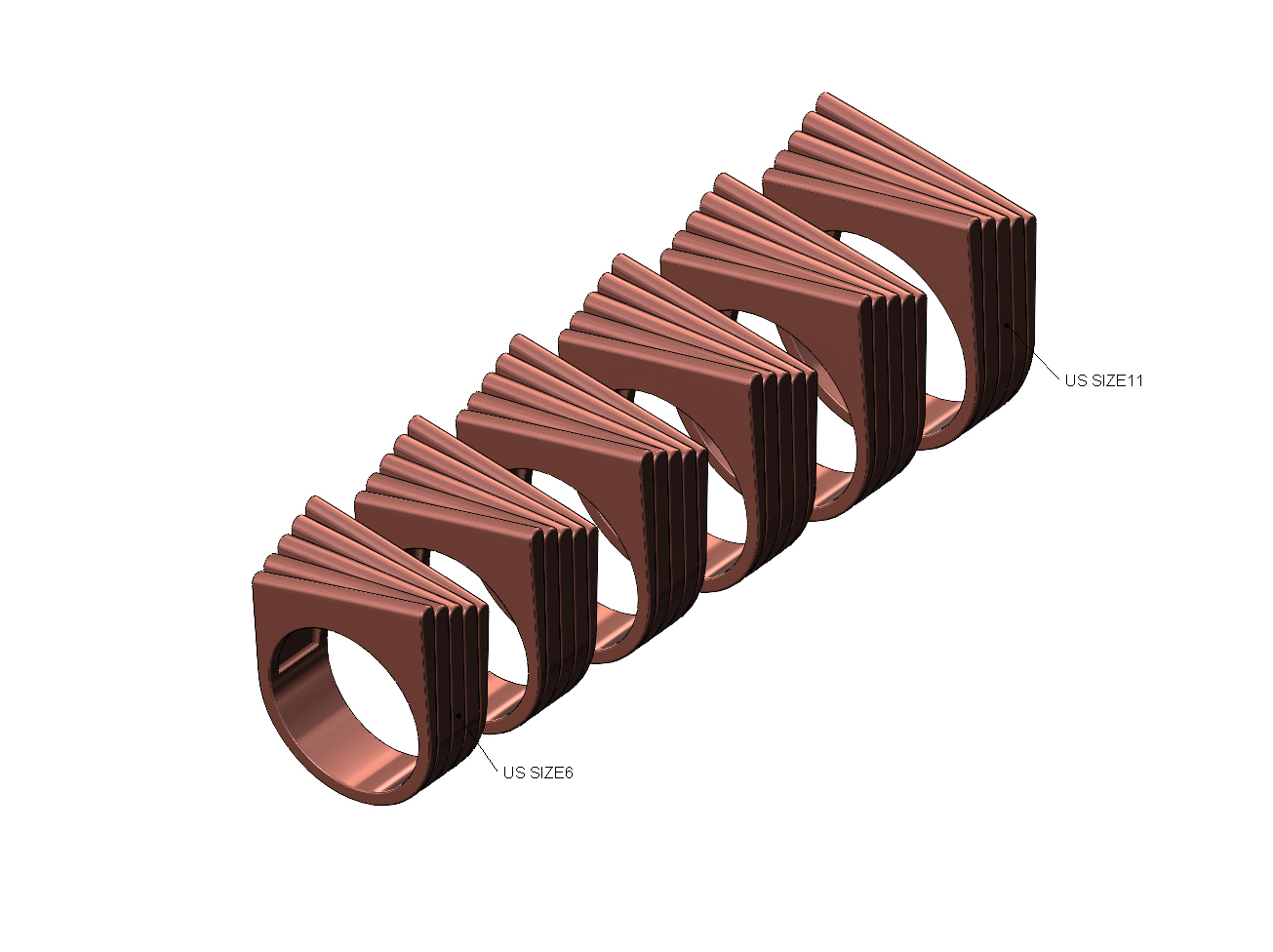 STL file Rounded bar helical pattern large statement ring 3D print ...