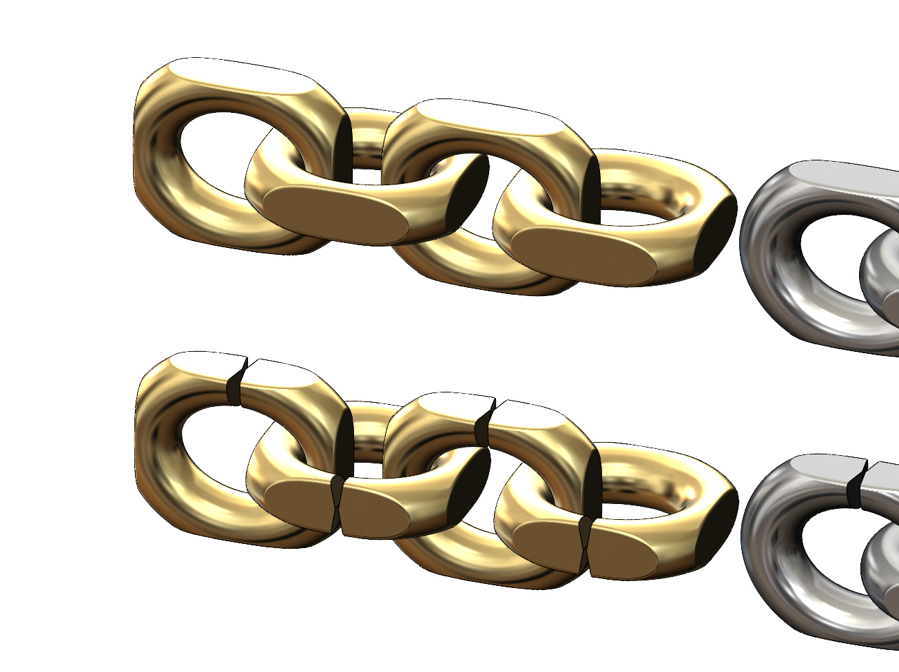 STL file Faceted small bracelet and chain link 3D print model 🤏 (3MF ...