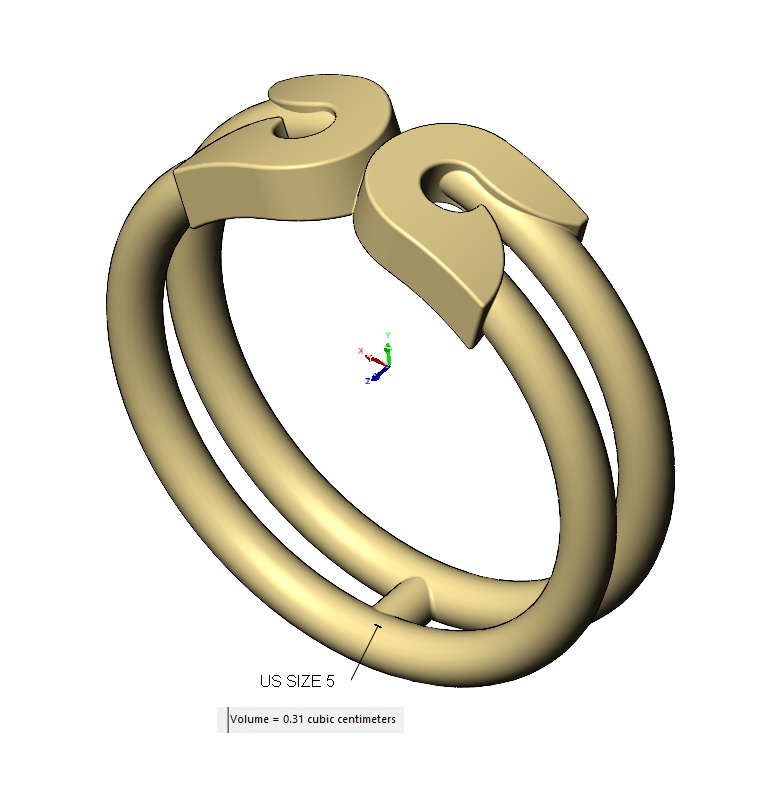 STL file Safety pin shaped wire ring US sizes 5to10 3D print model 🦺 ...