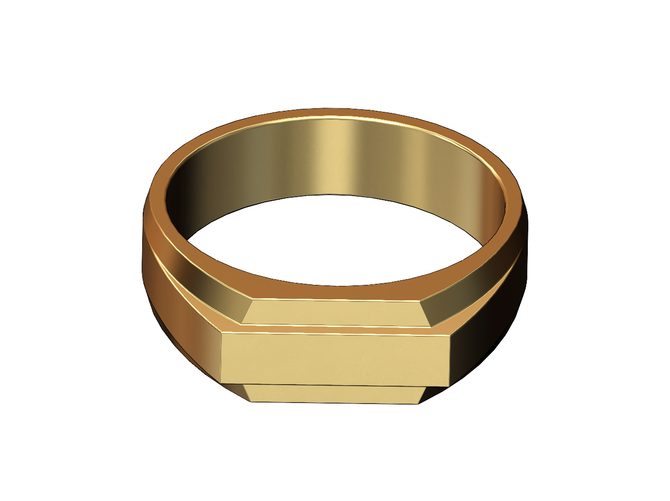 💍 Anillo de sello rectangular escalonado Tallas US 5 a 13 Modelo de ...