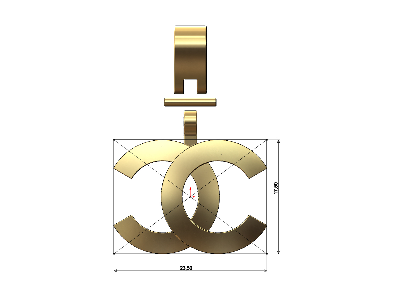 STL file Chanel logo pendant with bail 3D print model 💍 (3MF)・3D print ...