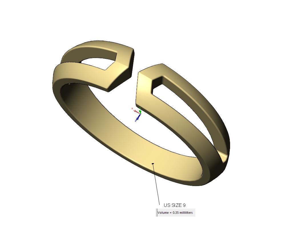 STL file Open work triangular fashion ring US sizes 5to9 3D print model ...