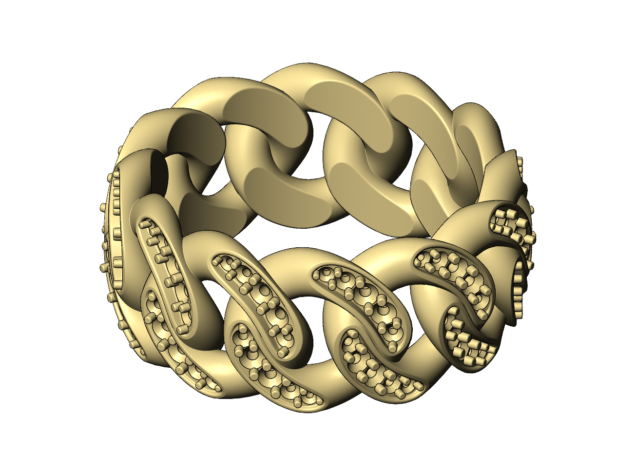 STL file Chunky 10mm wide diamond cuban link band US size 9 3D print ...