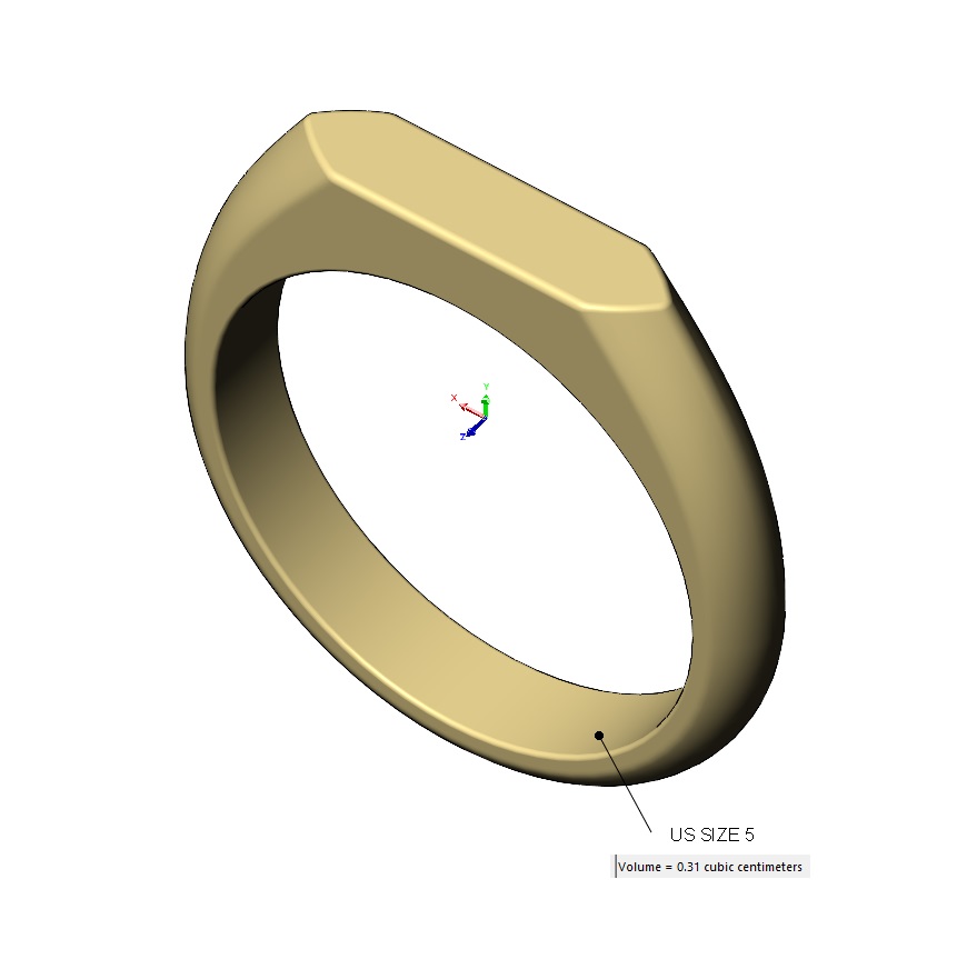 STL file Thin triangular sides signet ring US sizes 5to9 3D print model ...