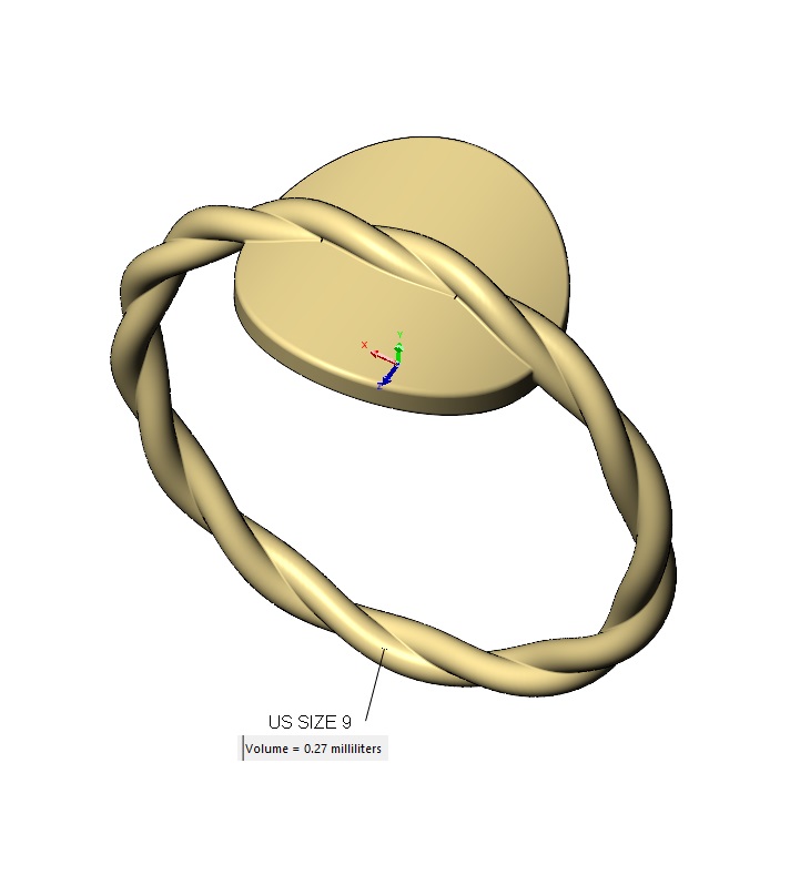 🪙 Braided rope coin ring US sizes 5to9 3D print model・ STL File for ・Cults