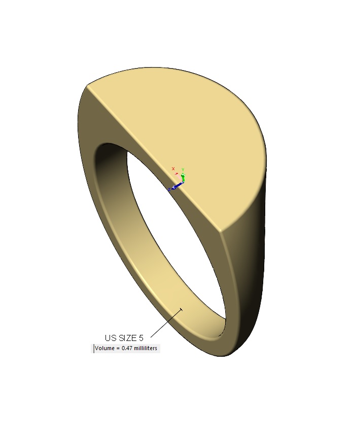 STL file Half round signet ring US sizes 5to10 3D print model 💍 (3MF ...
