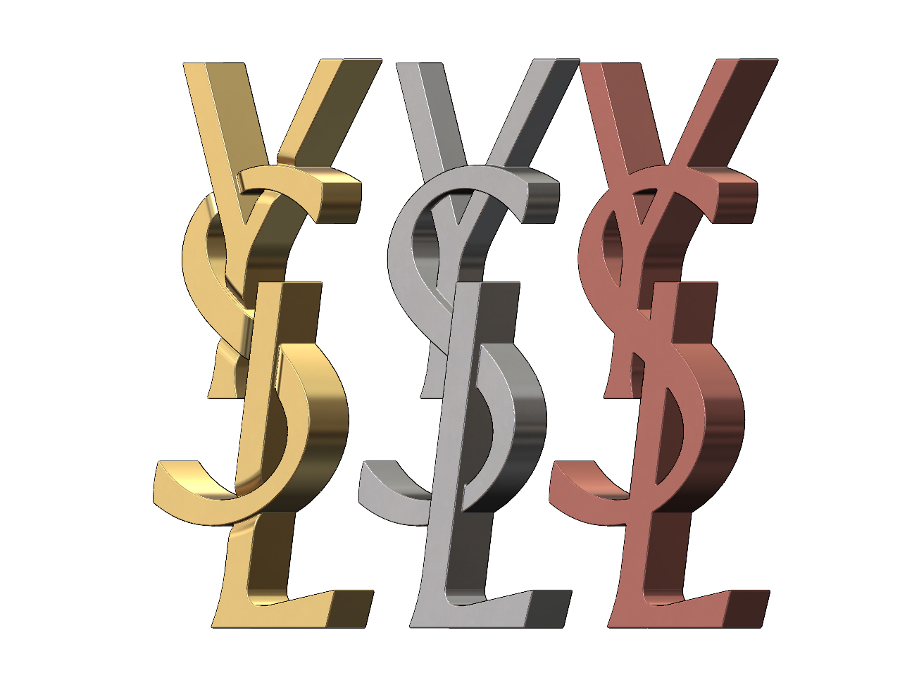 👜 Yves saint laurent logo replica 3D print model・ STL File for ・Cults