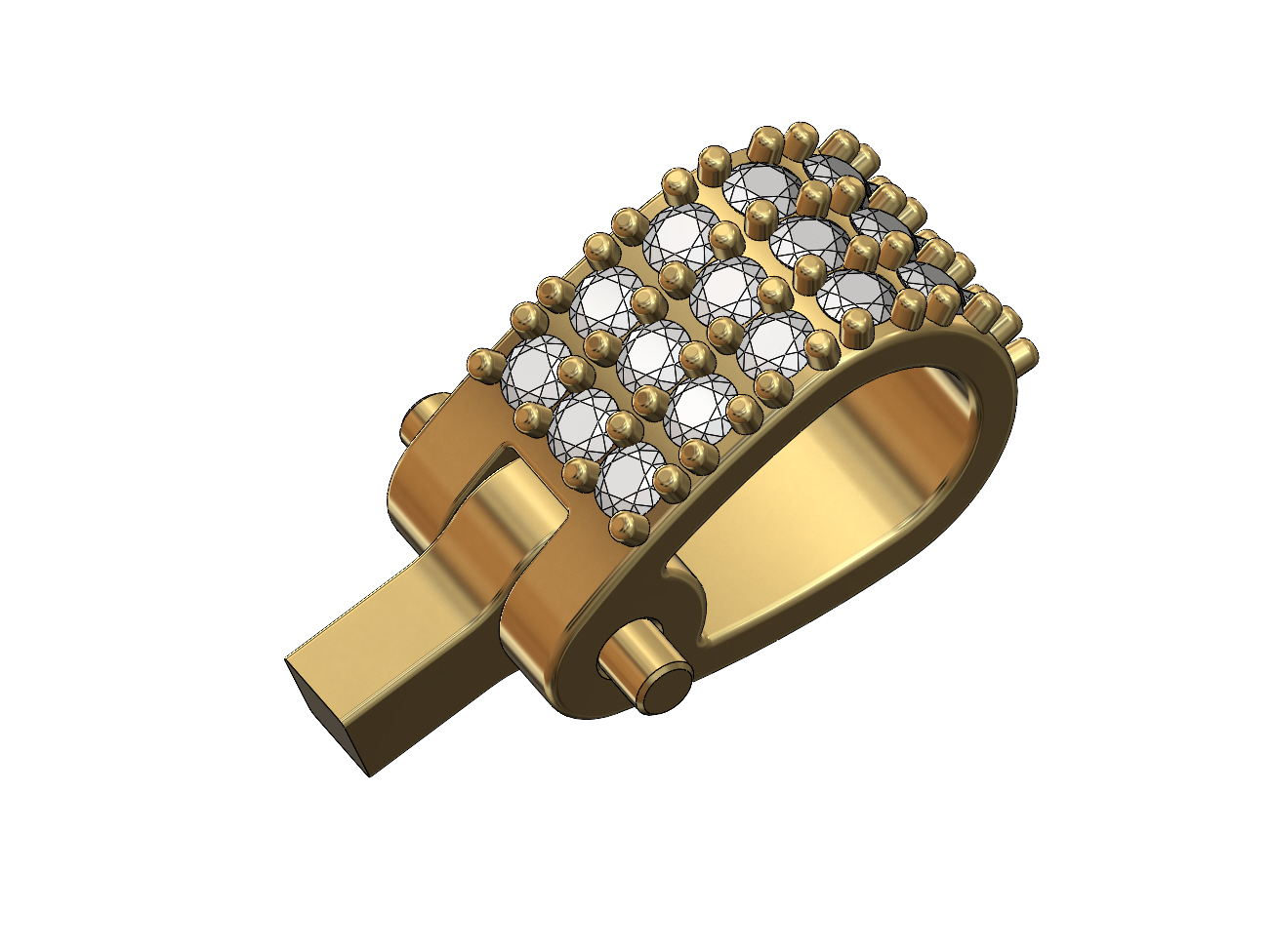 💎 Diamond bail connection for a 4mm chain 3D print model・ STL File for ...