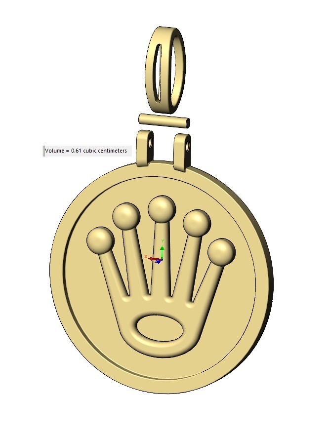 STL file Rolex crown round pendant 3D print model 👑 (3MF and STEP)・3D ...