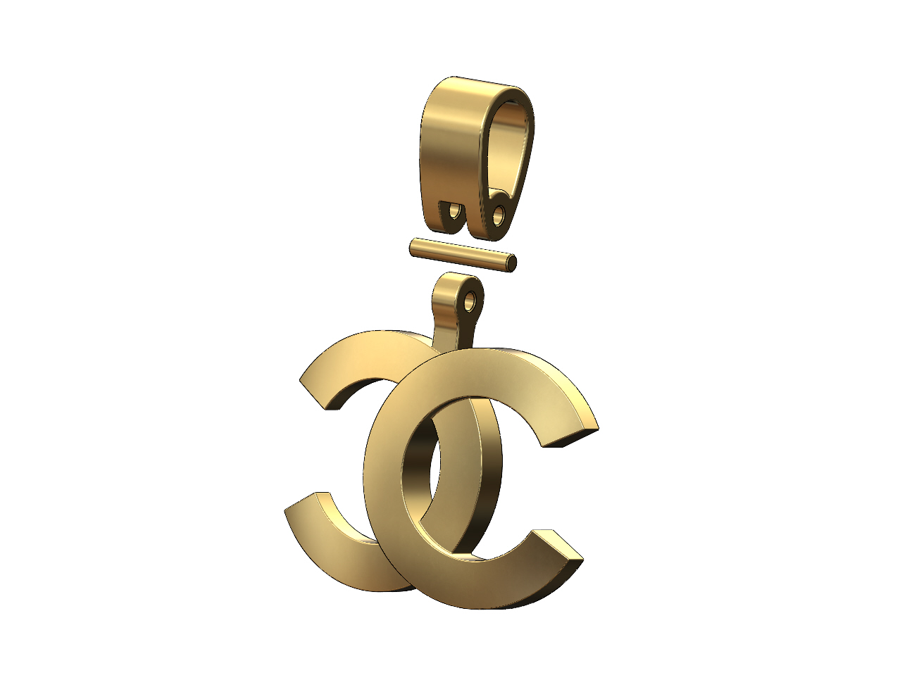 STL file Chanel logo pendant with bail 3D print model 💍 (3MF)・3D print ...