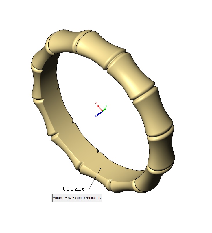 💍 Bamboo shaped band US sizes 6 7 8 3D print model・ STL File for ・Cults