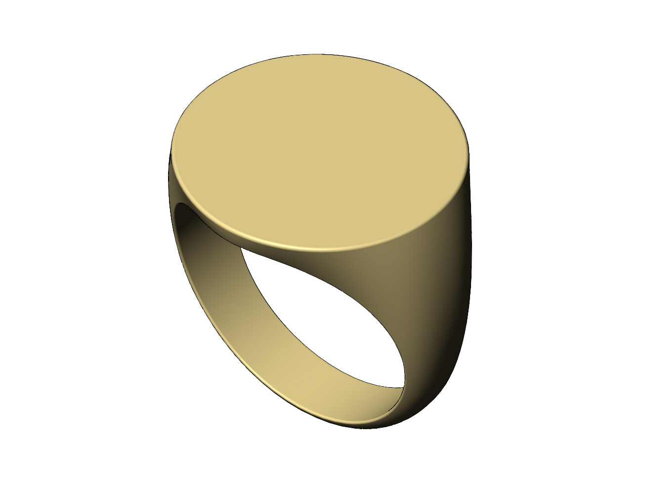 STL file Large 21mm round large signet ring US sizes 7 to 11 3D print ...