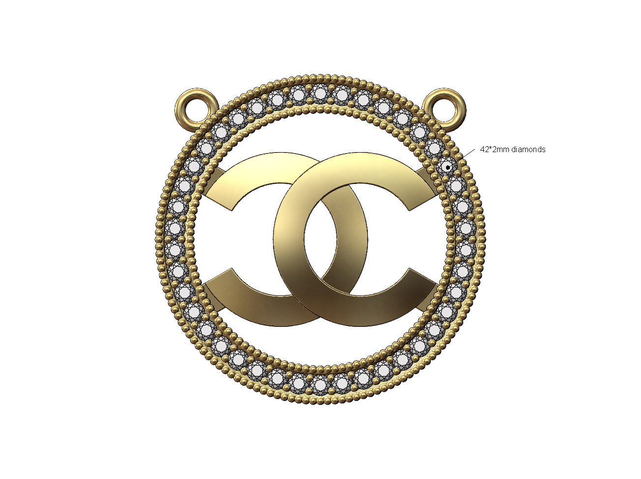 STL file Diamond chanel logo circle pendant 3D print model 💎 (3MF)・3D ...