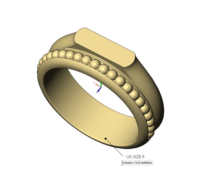 STL file Beaded slot signet ring US sizes 6to9 3D print model 💍 ・3D ...