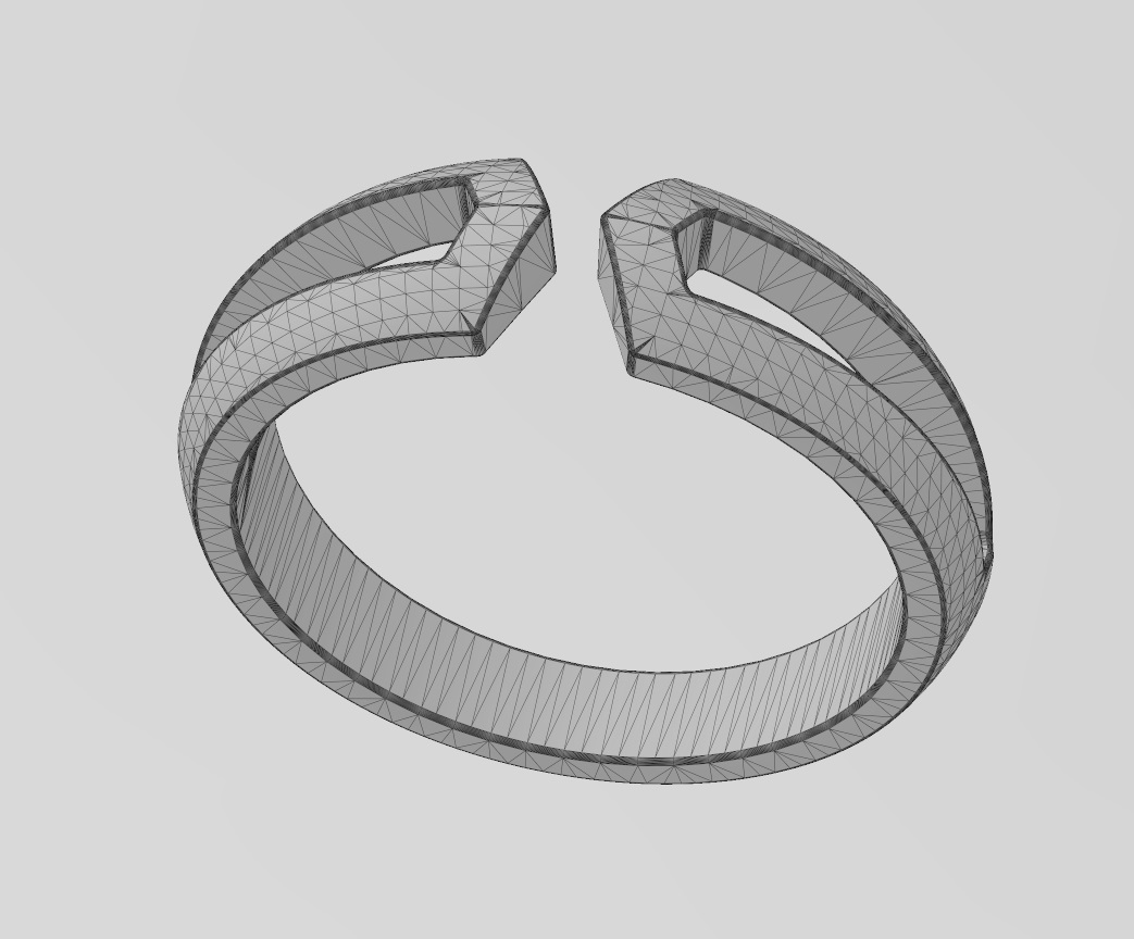 STL file Open work triangular fashion ring US sizes 5to9 3D print model ...