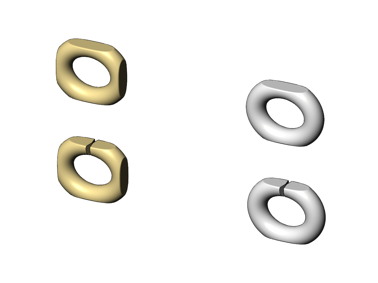 🤏 Faceted small bracelet and chain link 3D print model・ STL File for ・Cults