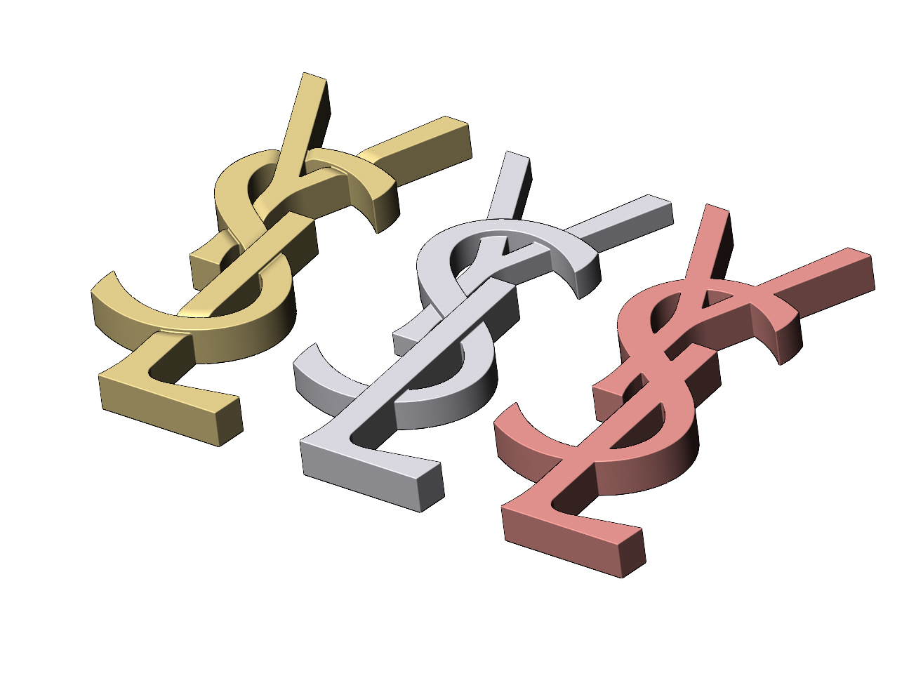 👜 Yves saint laurent logo replica 3D print model・ STL File for ・Cults