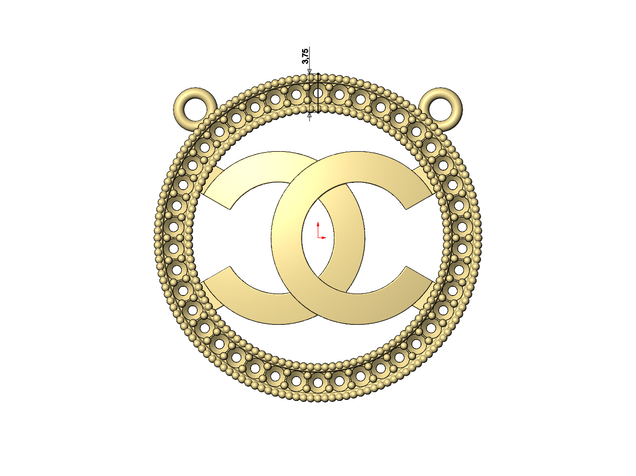 STL file Diamond chanel logo circle pendant 3D print model 💎 (3MF)・3D ...