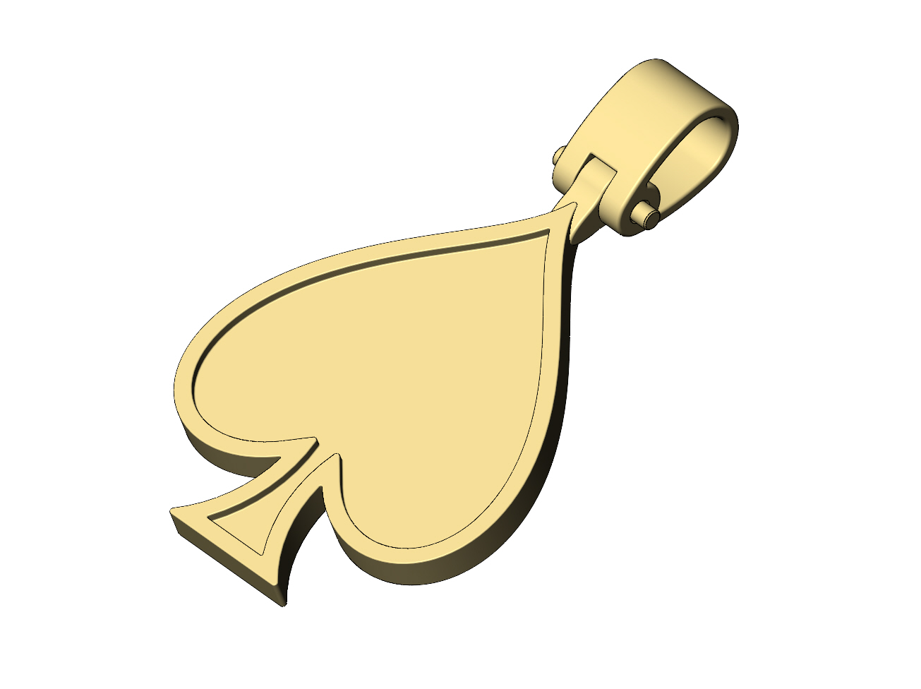 ♠️ Ace of spades memory pendant with bail 3D print model・ STL File for ...