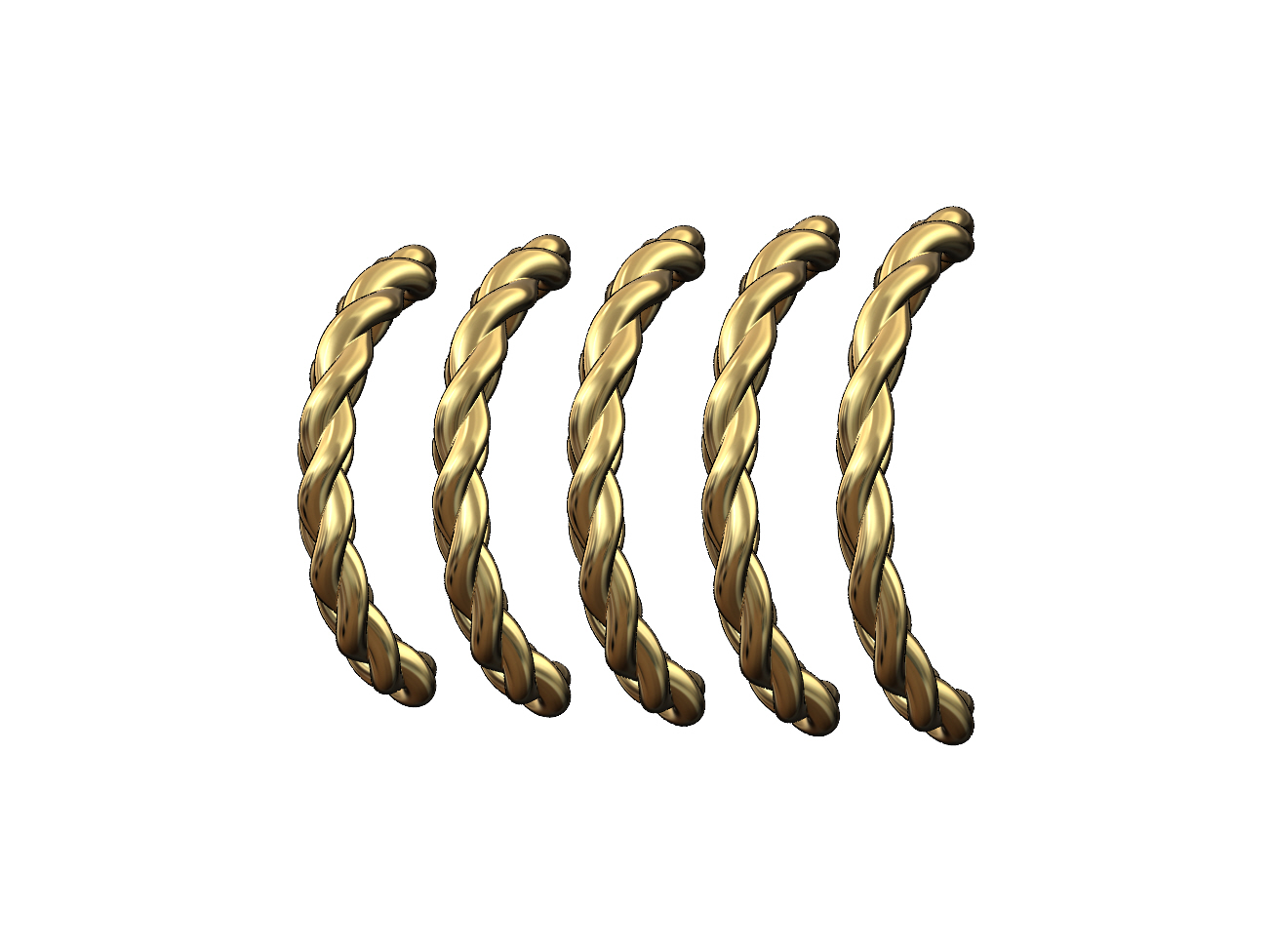 STL file Curved thin braided wire stacker ring US sizes 5to9 3D print ...