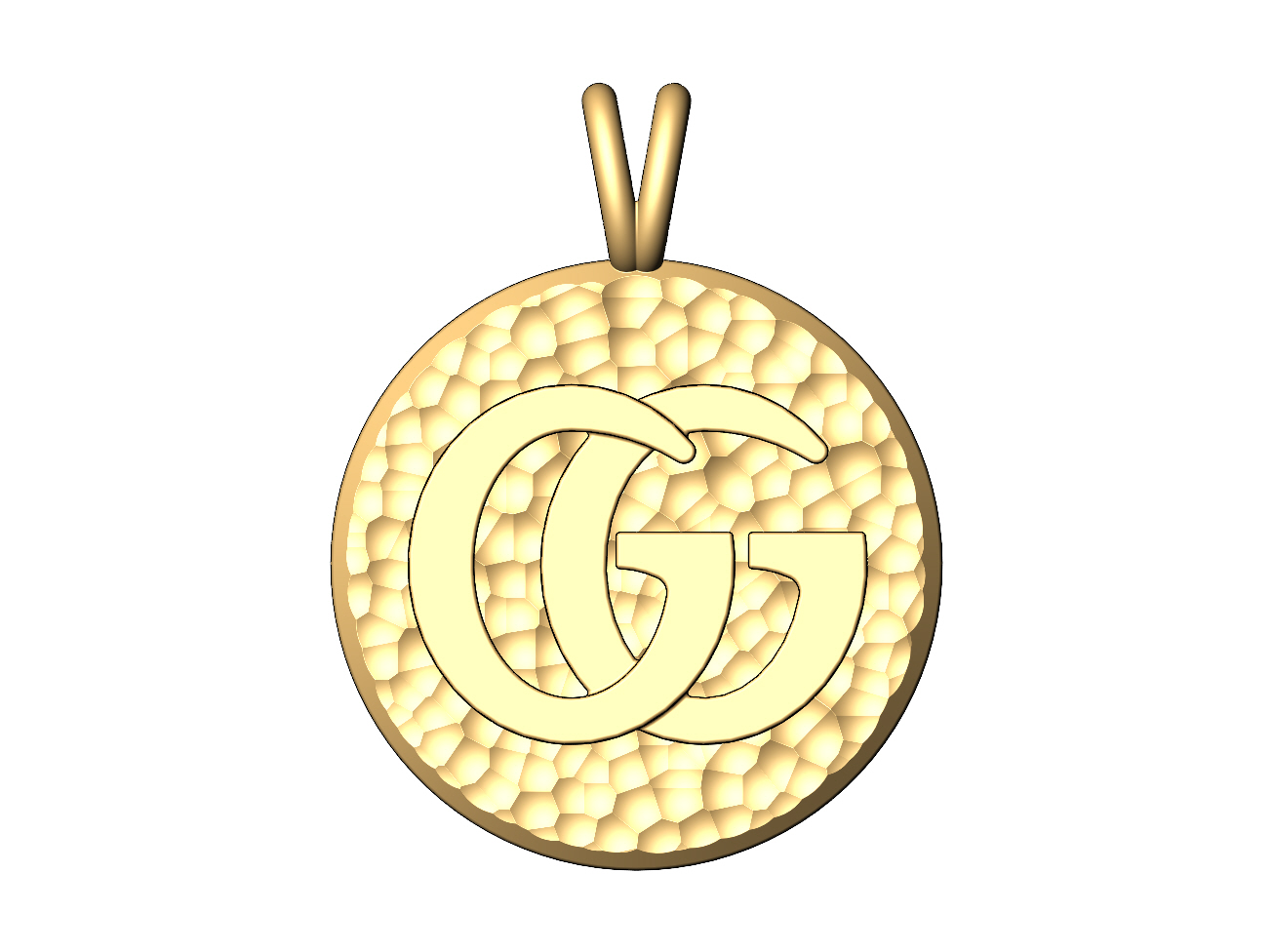 STL file GG Gucci logo hammered coin pendant and charm 3D print model 🪙 ...