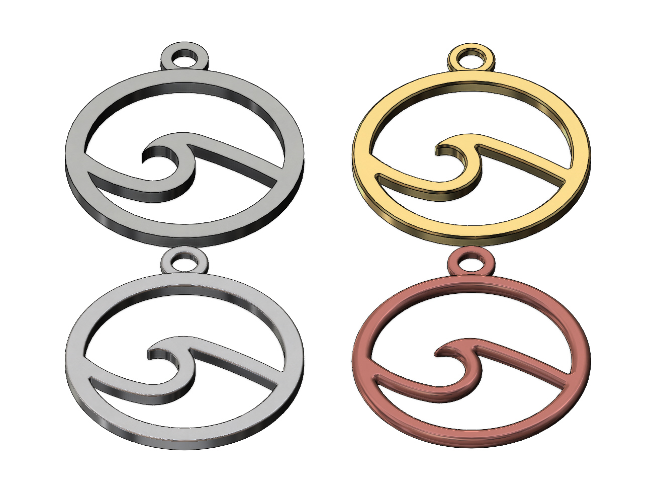 🌊 Surfer wave pendant and keychain 3D print model・ STL File for ・Cults