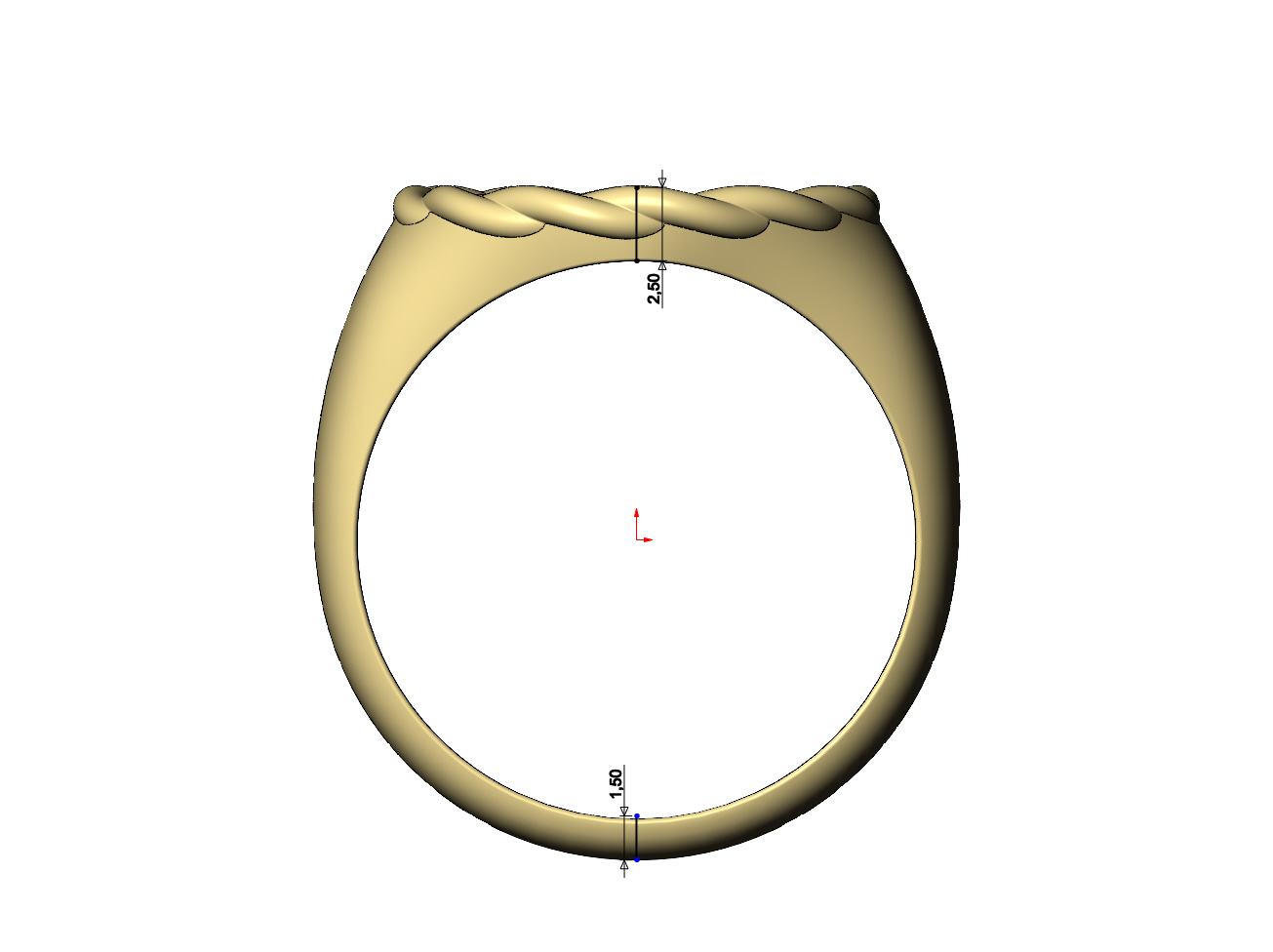 STL file Round braided wire mesh signet ring US sizes 5to9 3D print ...