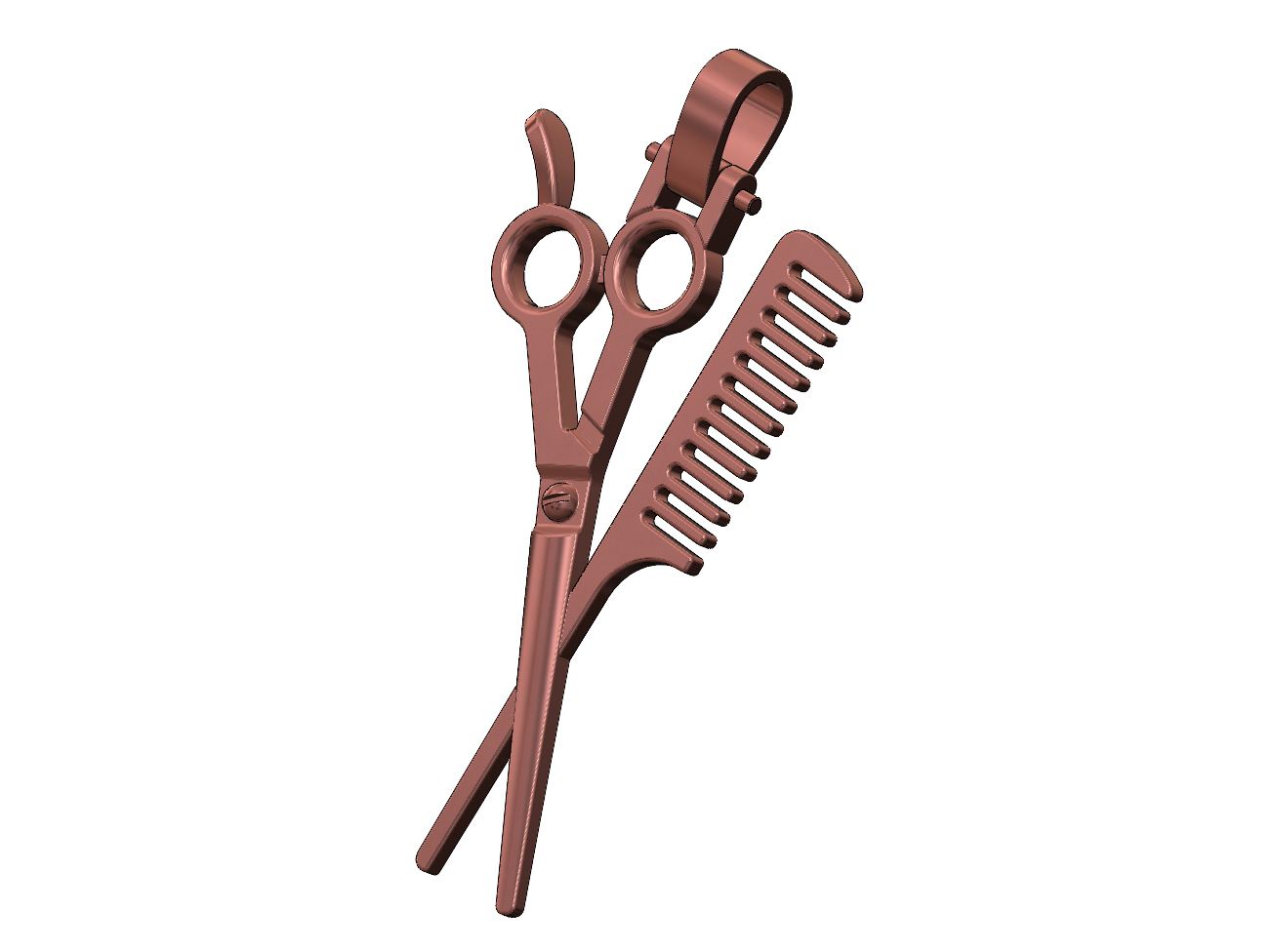 STL file Scissors and comb barber pendant with bail 3D print model ️ ...