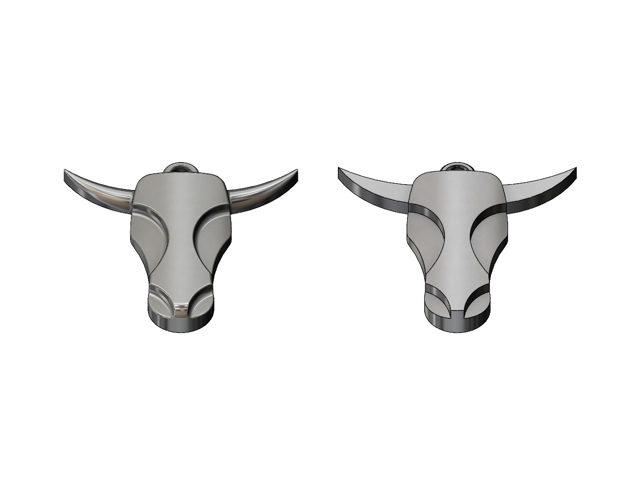 🐂 Colgante de cabeza de toro minimalista Modelo de impresión en 3D ...