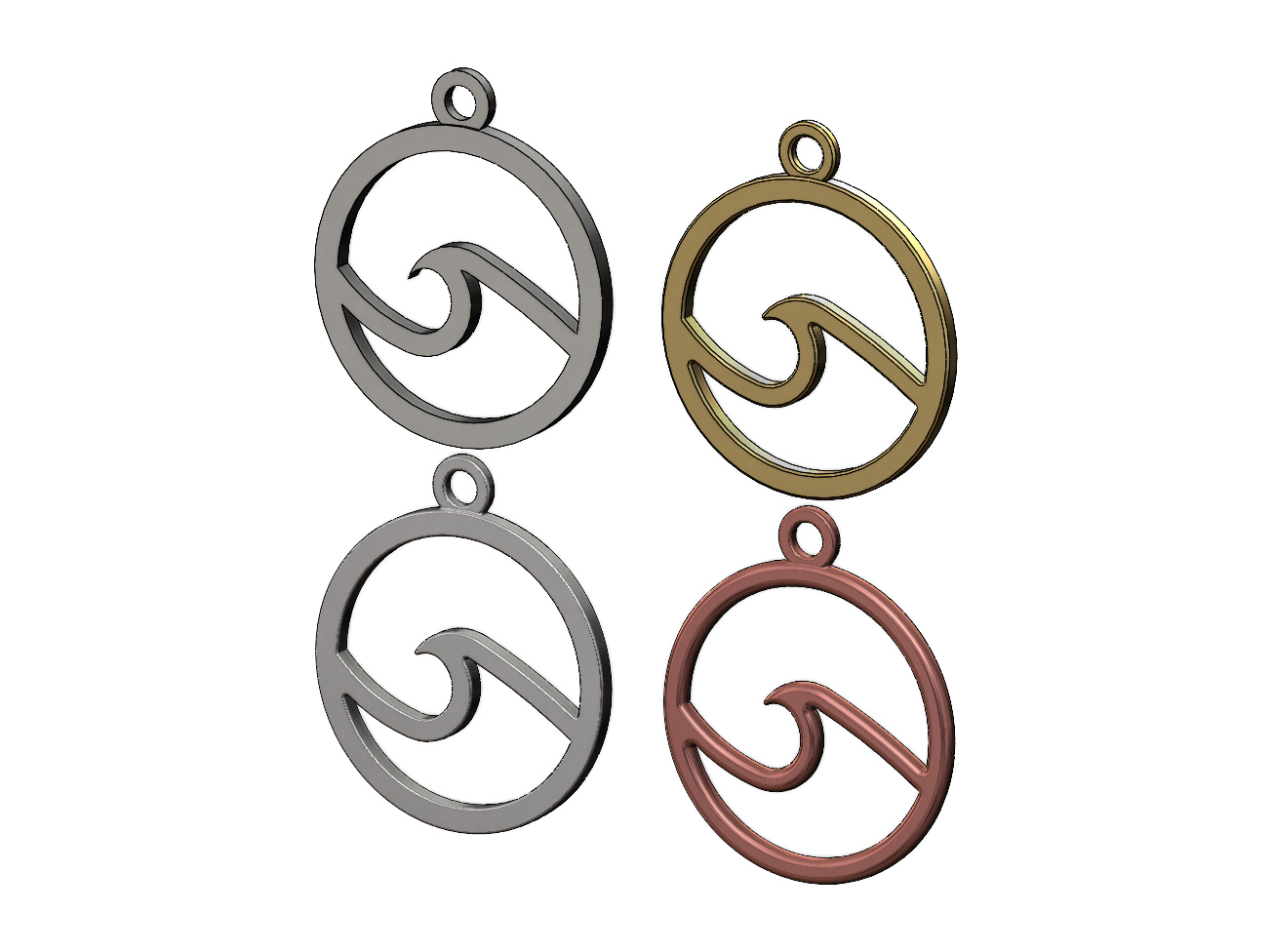 🌊 Surfer wave pendant and keychain 3D print model・ STL File for ・Cults