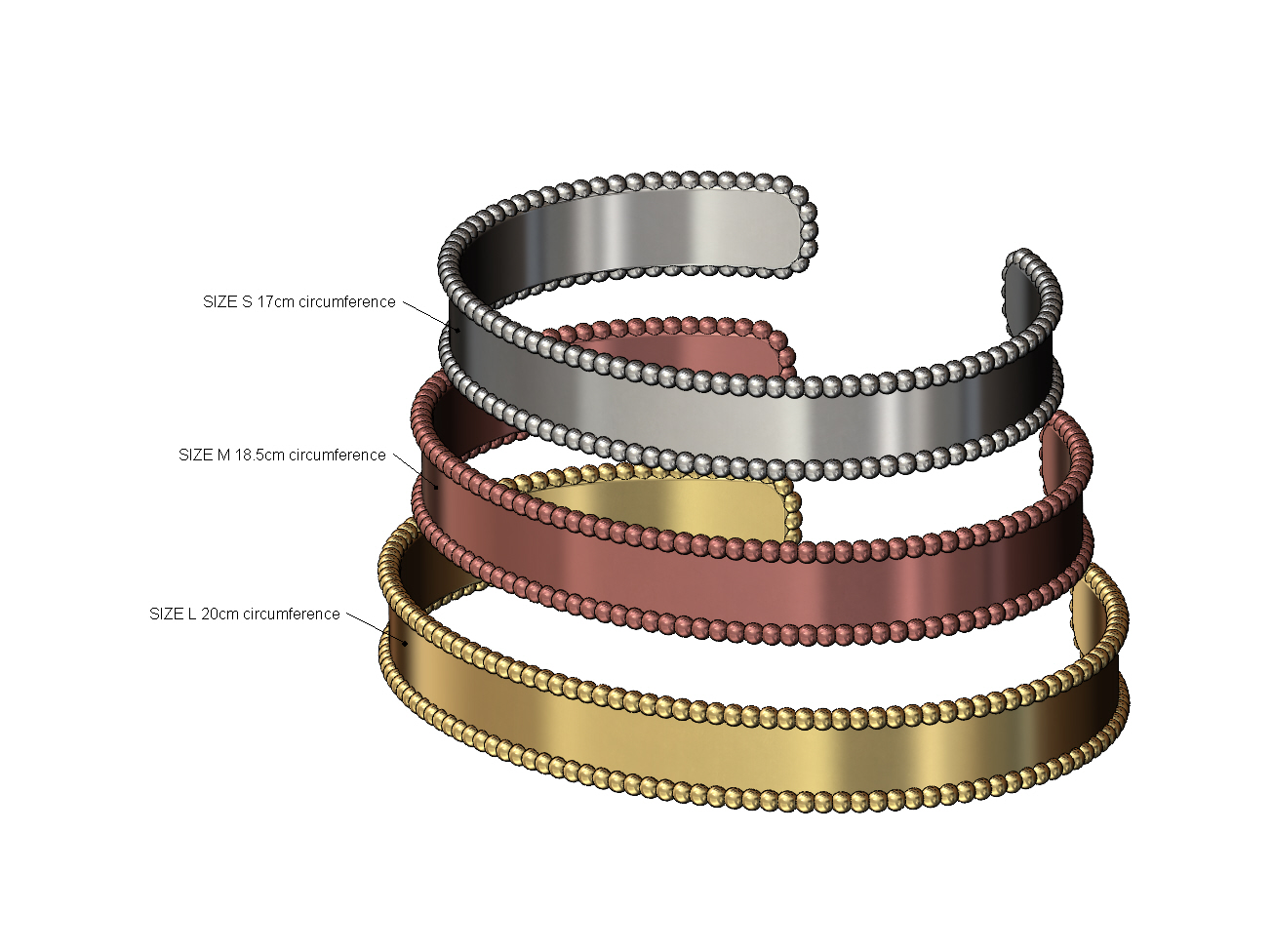 STL file Simple beaded 10mm cuff bracelet 3D print model 💫 ・3D printing ...