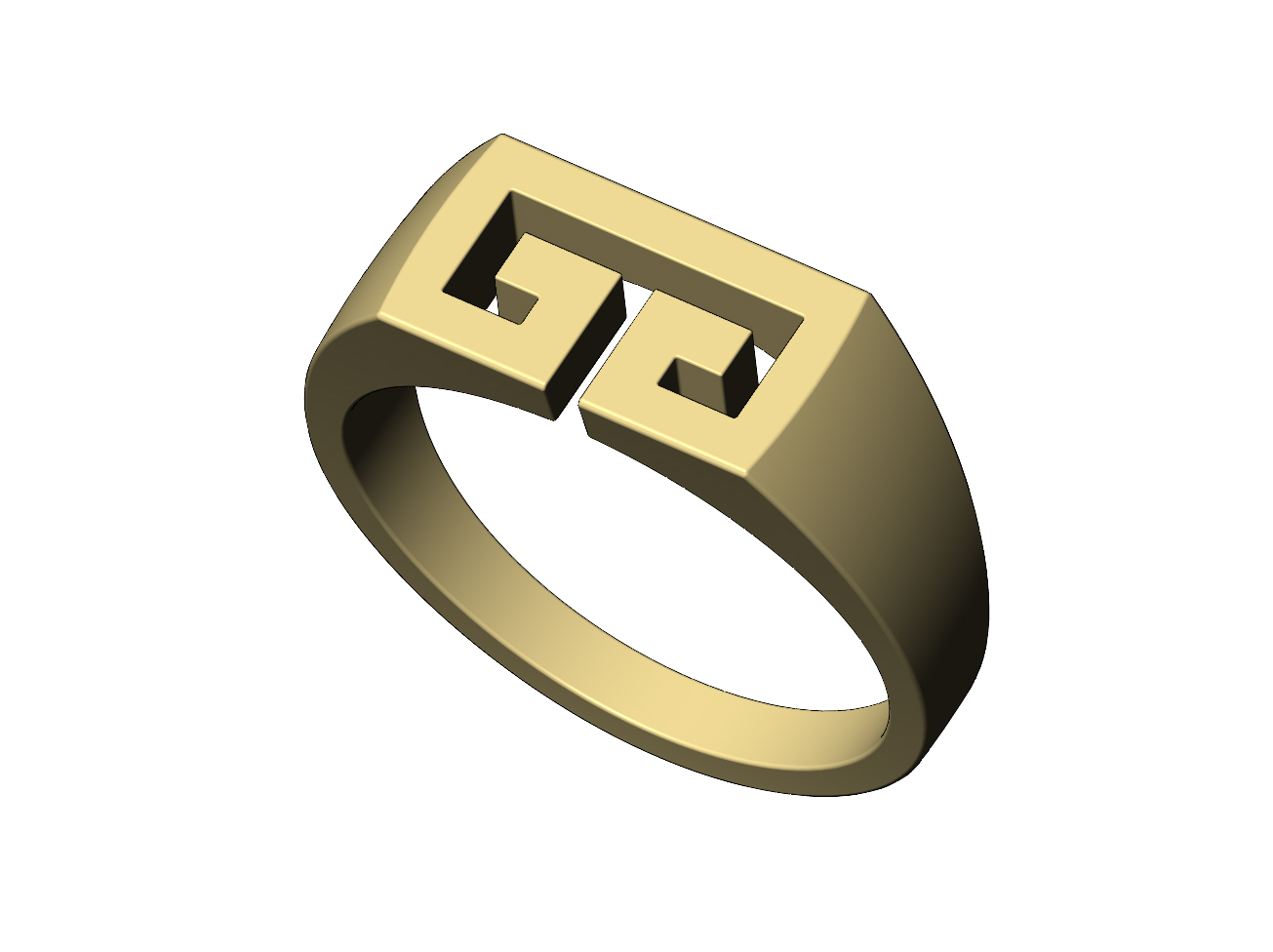 STL file Versace engraving rectangular signet ring US sizes 6to11 3D ...