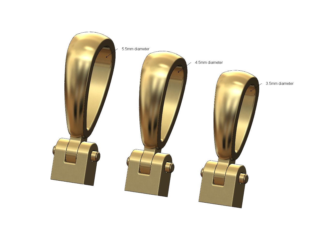 Файл STL Small rounded bail connector for 3 4 5mm chains 3D print model ...