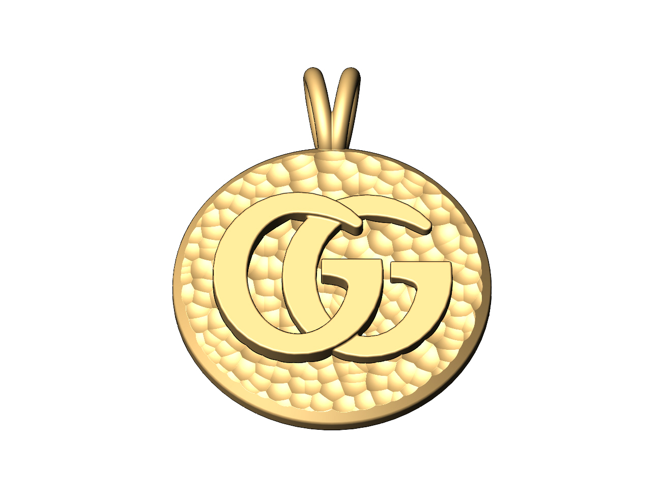 STL file GG Gucci logo hammered coin pendant and charm 3D print model 🪙 ...