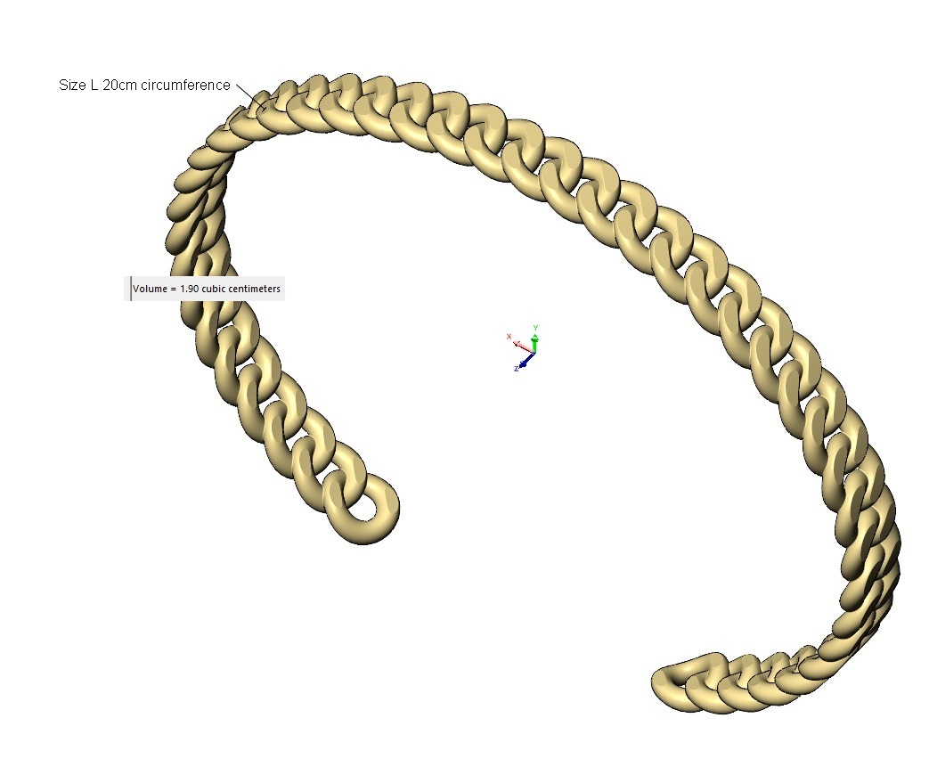 STL file Solid 7mm wide Cuban chain link cuff bracelet 3D print model 🔗 ...