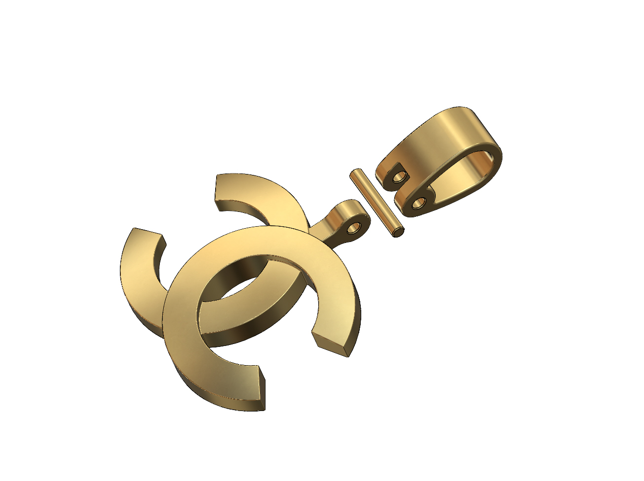 STL file Chanel logo pendant with bail 3D print model 💍 (3MF)・3D print ...