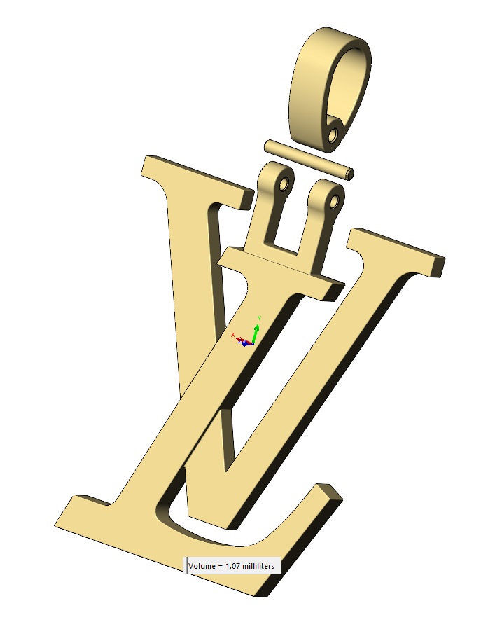 💍 Louis Vuitton logo pendant with bail 3D print model・ STL File for ・Cults