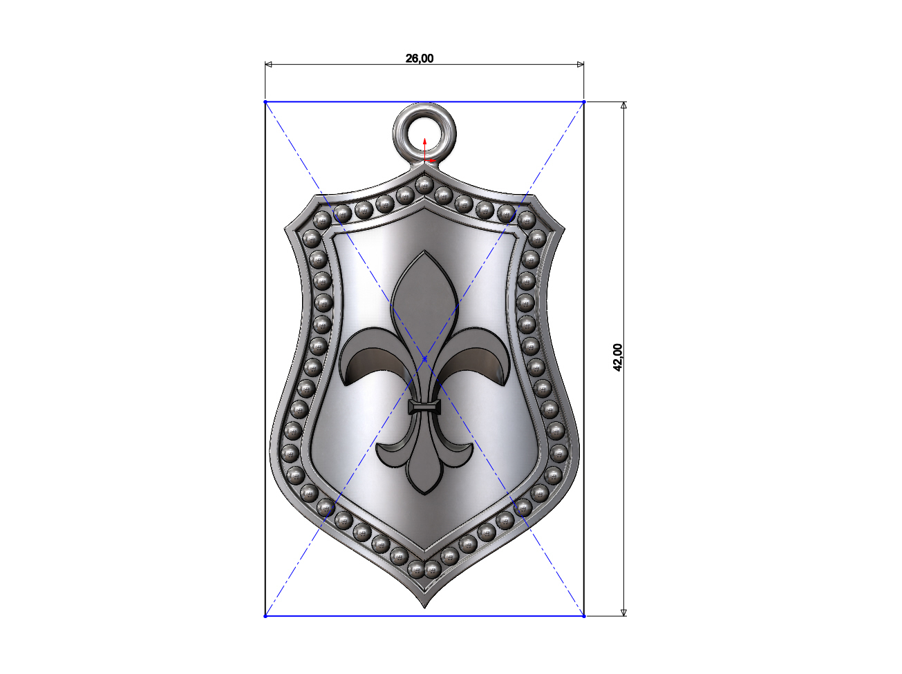 STL file Fluer de Lis Shield Pendant N02 3D print model 🛡️・3D printable ...