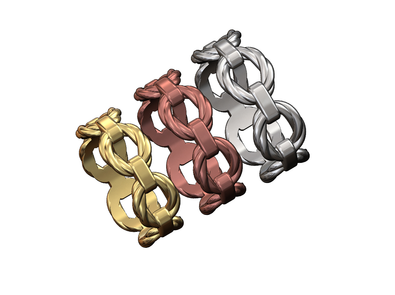 Fichier STL Modèle d'impression 3D d'un anneau à maillons de chaîne en ...