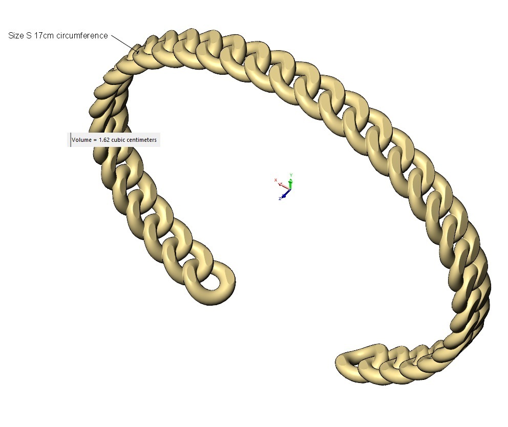 STL file Solid 7mm wide Cuban chain link cuff bracelet 3D print model 🔗 ...