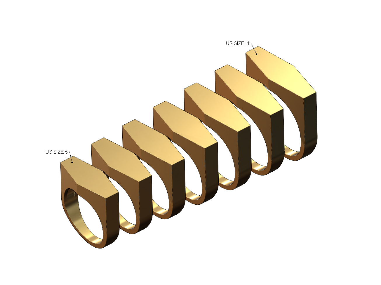 STL file Flat top trapezoidal sides signet ring 3D print model 🔝 (3MF ...