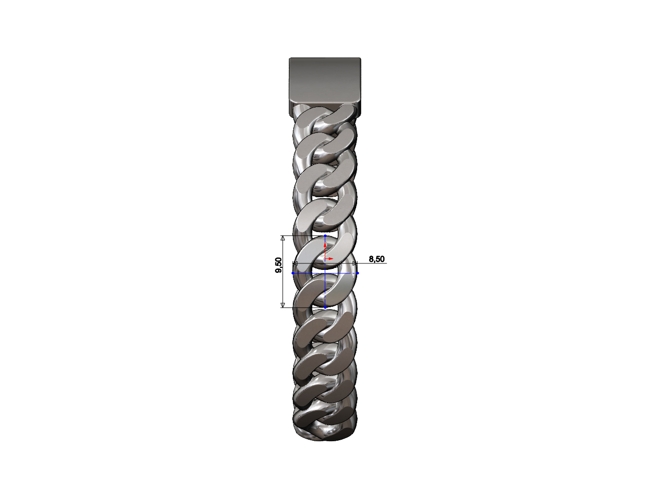 STL file Solid Engravable tag Cuban link chain cuff bracelet 3D print ...