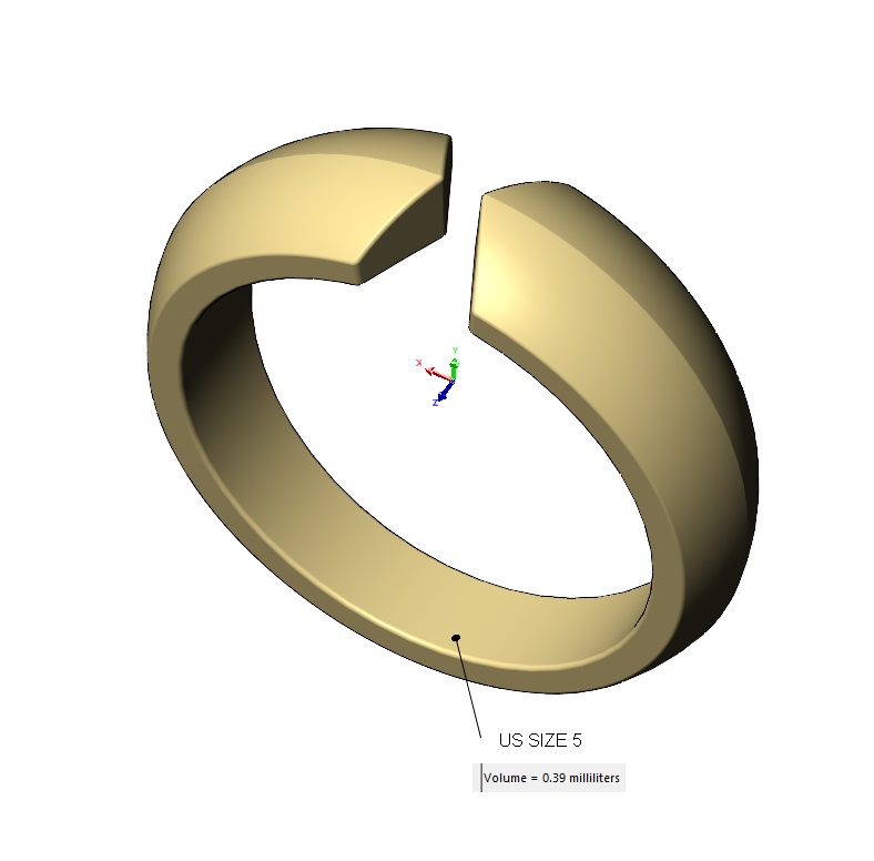 STL file Open triangular fashion ring US sizes 5to9 3D print model 💍 ...