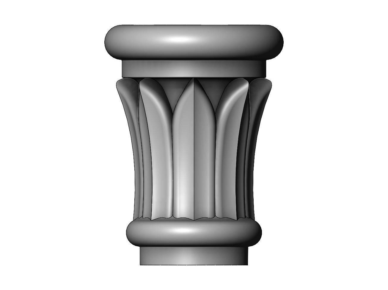 🌹 Simple Rose Leaves Column Capital 3D print model・ STL File for ・Cults